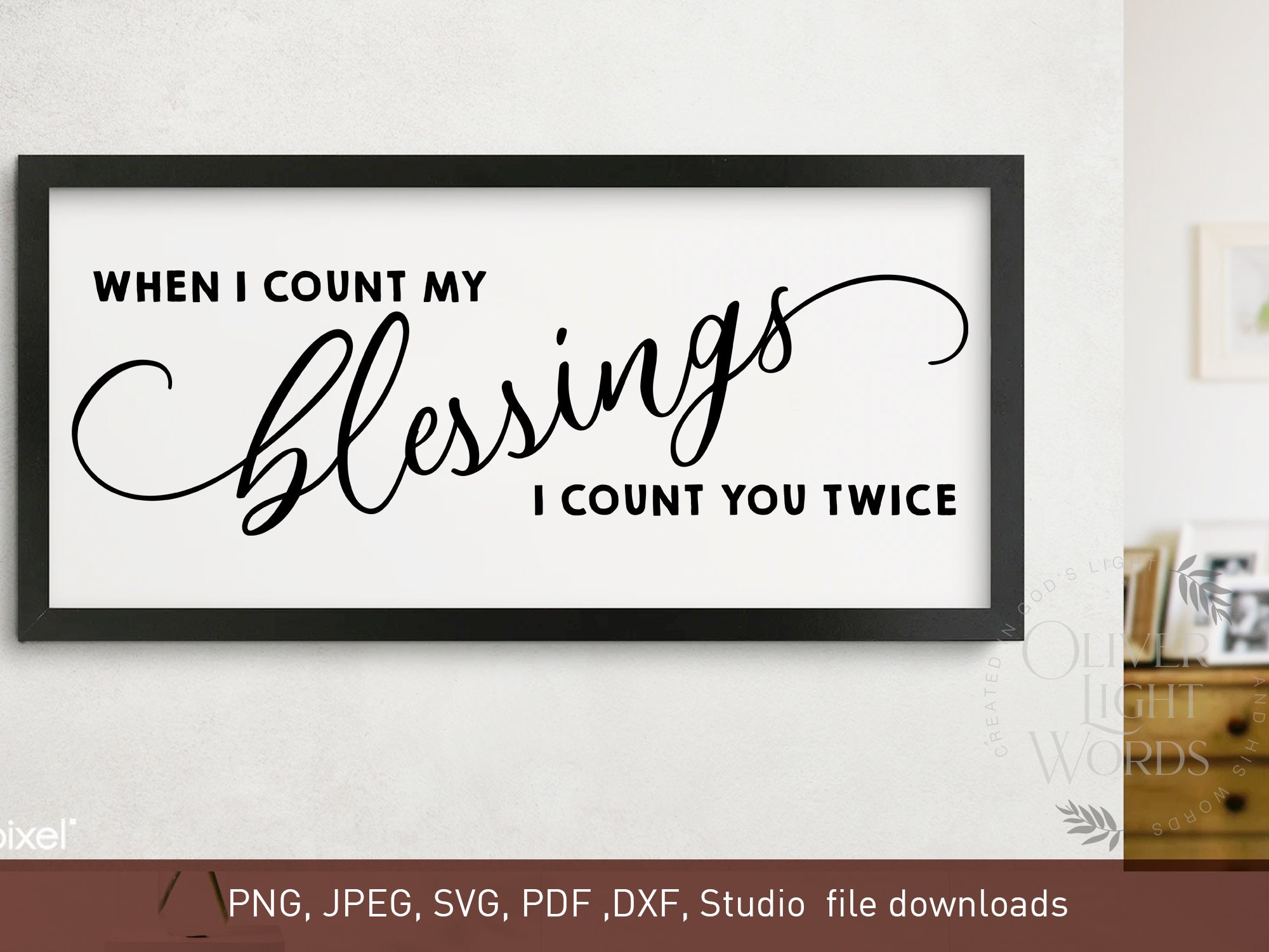 When I Count My Blessings SVG I Count You Twice SVG Blessed - Etsy