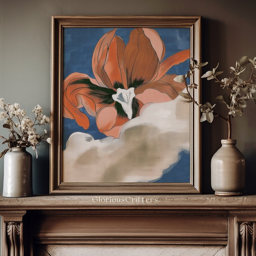 Moody Wall Art Dark Moody Art Wildflower Floral Botanical Illustrations ...