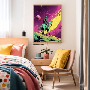 Vintage Wall Art, Retro Sci Fi, Space Vintage Cosmic Art Deco Cowboys ...