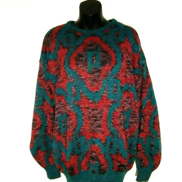 90s Colorful Sweater - Etsy