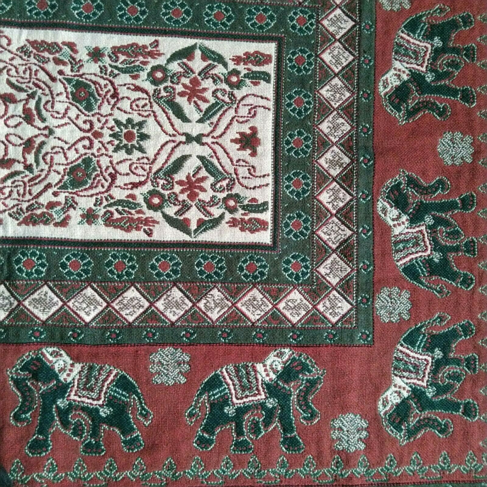 Hand Woven Reversible Oriental Rug Carpet Tapestry Elephant Floral ...