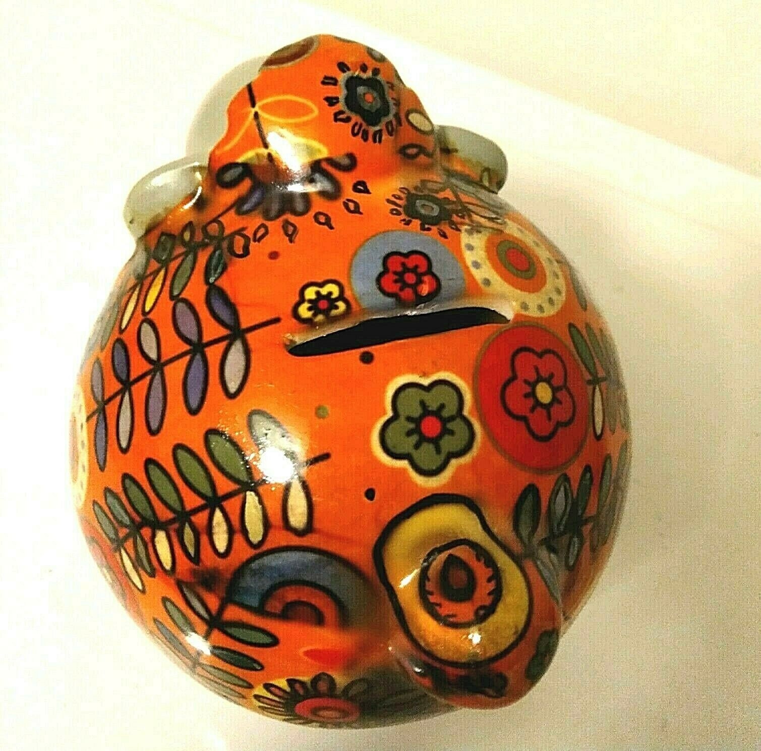 Piggy Bank Orange Animal Saving Money Box Sheep Coin Box Hand Painted ...