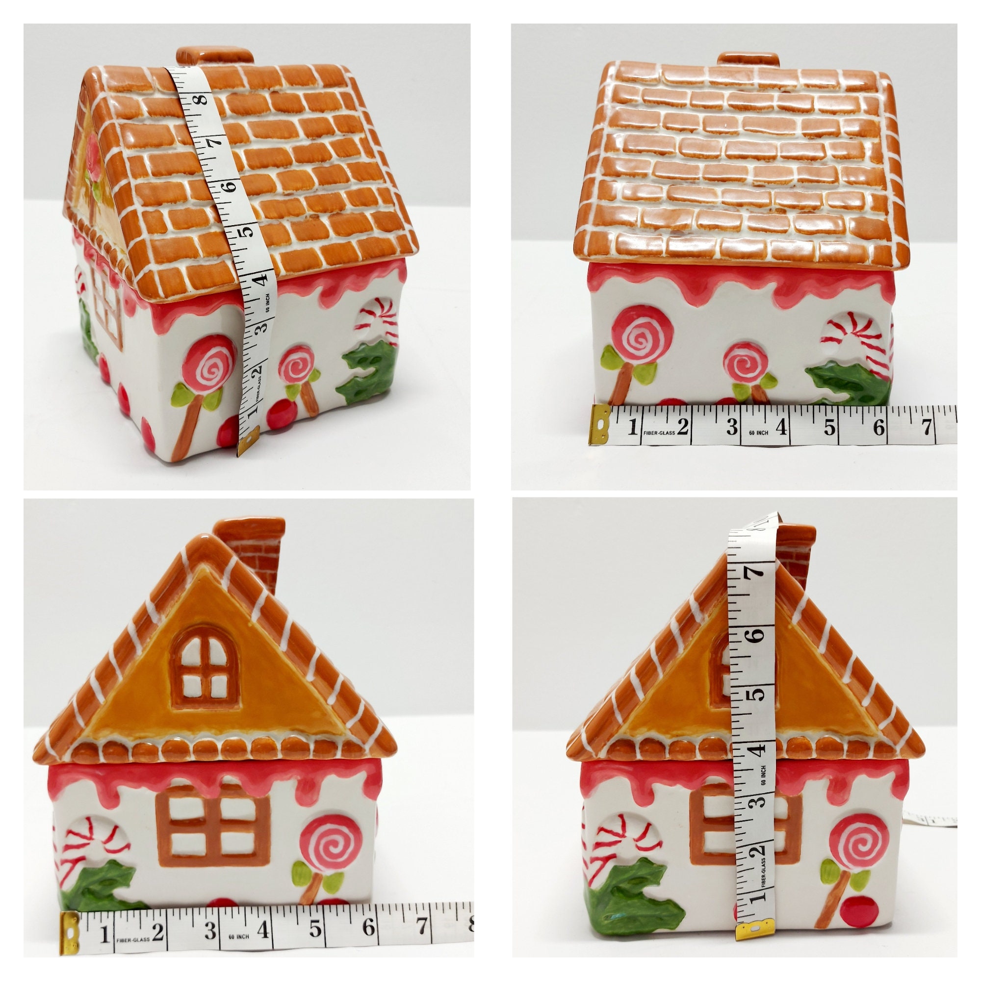 Gingerbread House Cookie Jar Vintage Candy Cane Gingerbread House ...