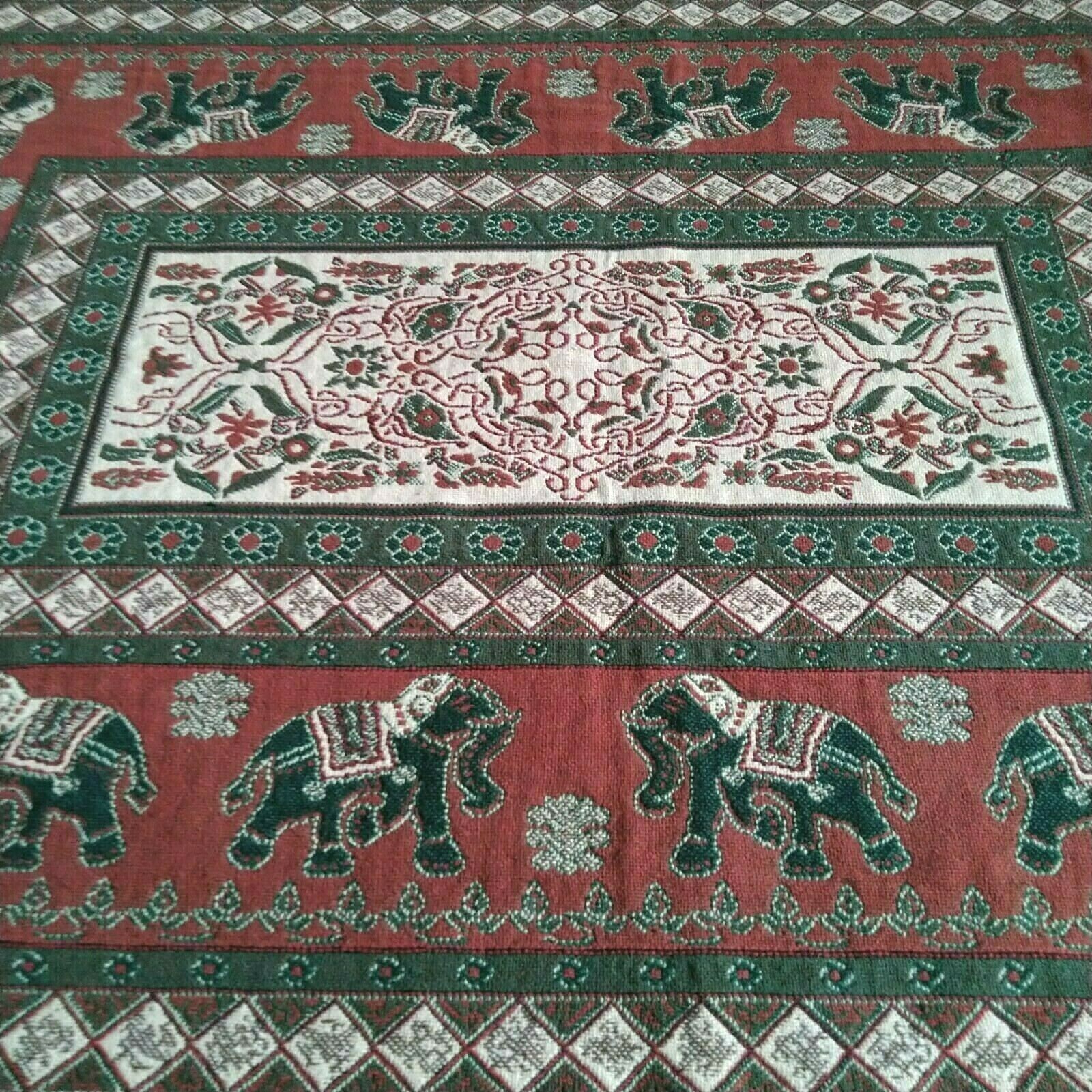 Hand Woven Reversible Oriental Rug Carpet Tapestry Elephant Floral ...