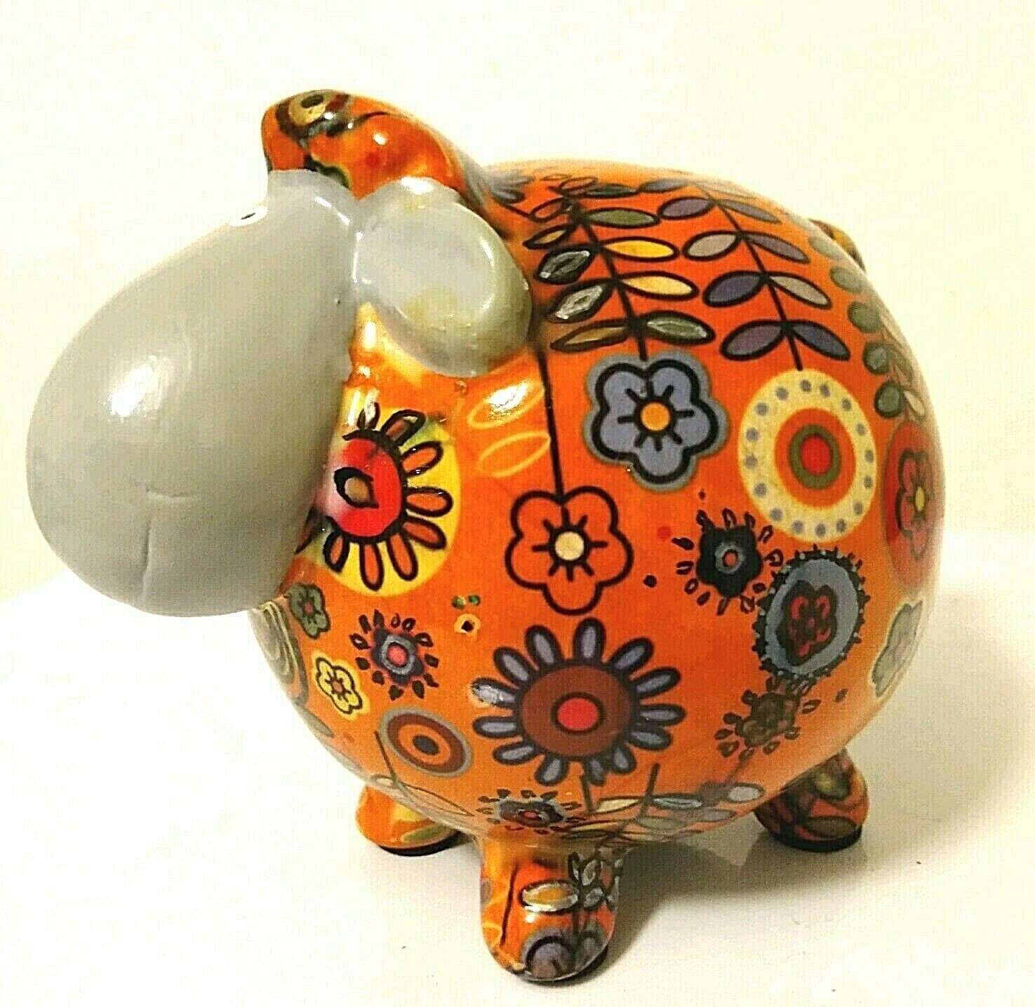 Piggy Bank Orange Animal Saving Money Box Sheep Coin Box Hand Painted ...