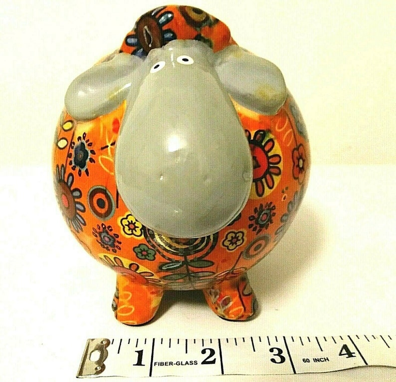 Piggy Bank Orange Animal Saving Money Box Sheep Coin Box Hand Painted ...