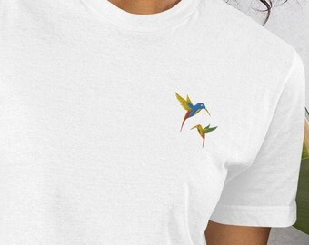 Embroidered Hummingbird Shirt - Etsy