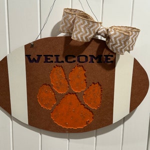 Welcome Sign - Clemson Paw - Etsy