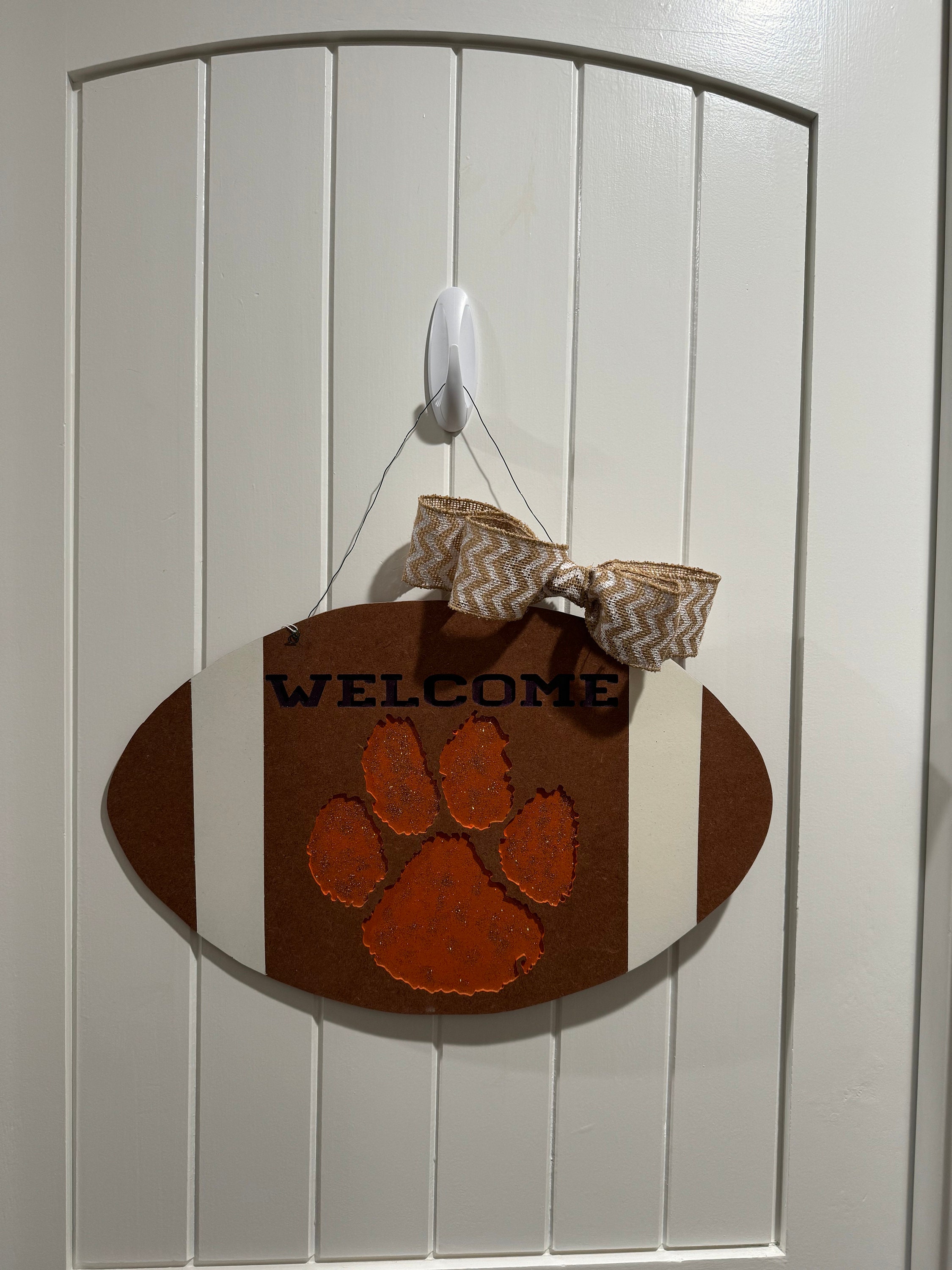 Welcome Sign - Clemson Paw - Etsy