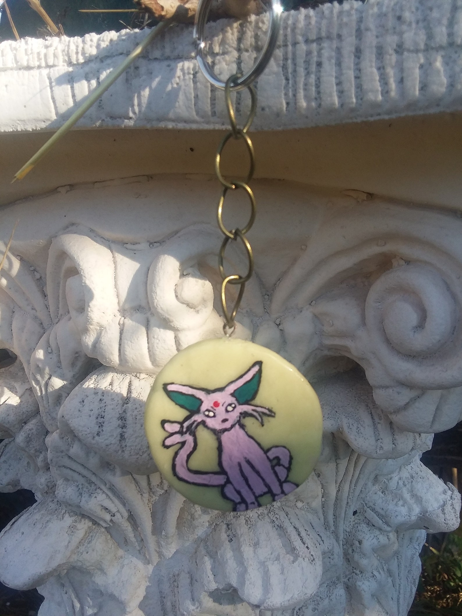 Pokemon Espeon Glow in the Dark Clay Keychain | Etsy