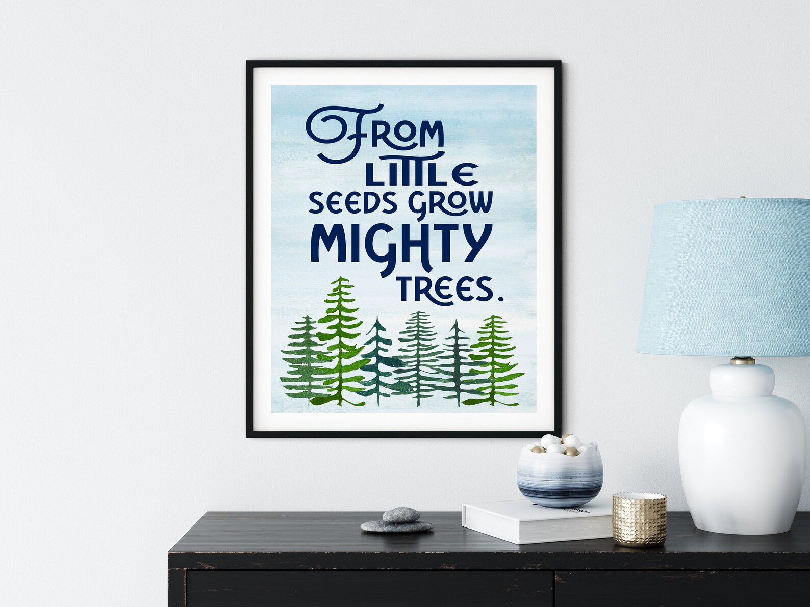 From Little Seeds Grow Mighty Trees, Boys Playroom Nursery Wall Art ...