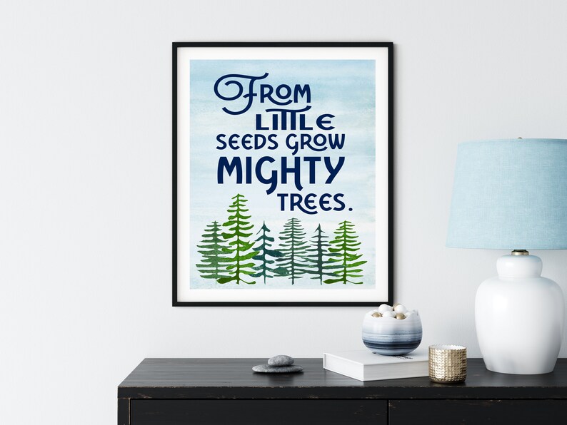 From Little Seeds Grow Mighty Trees, Boys Playroom Nursery Wall Art ...