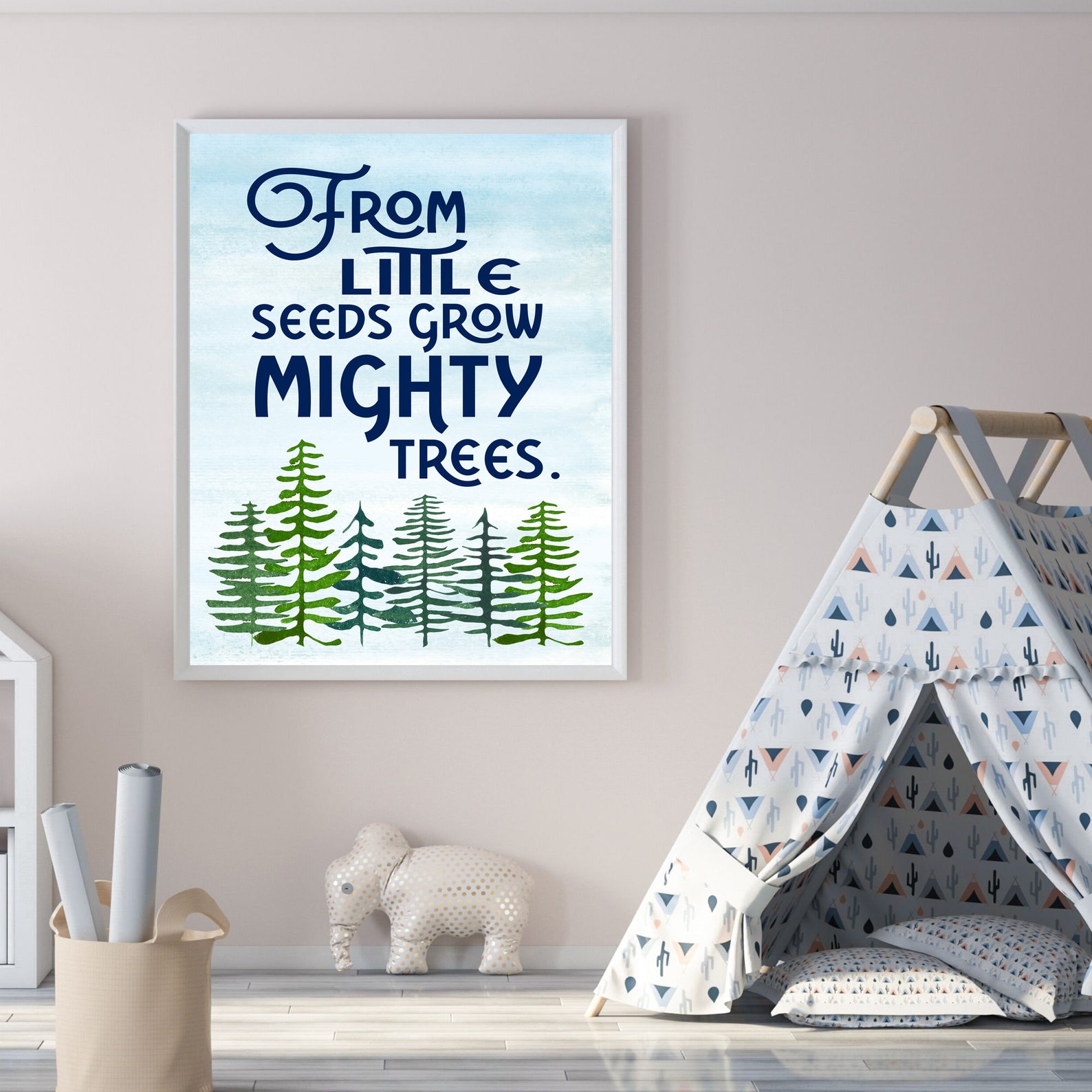 From Little Seeds Grow Mighty Trees, Boys Playroom Nursery Wall Art ...