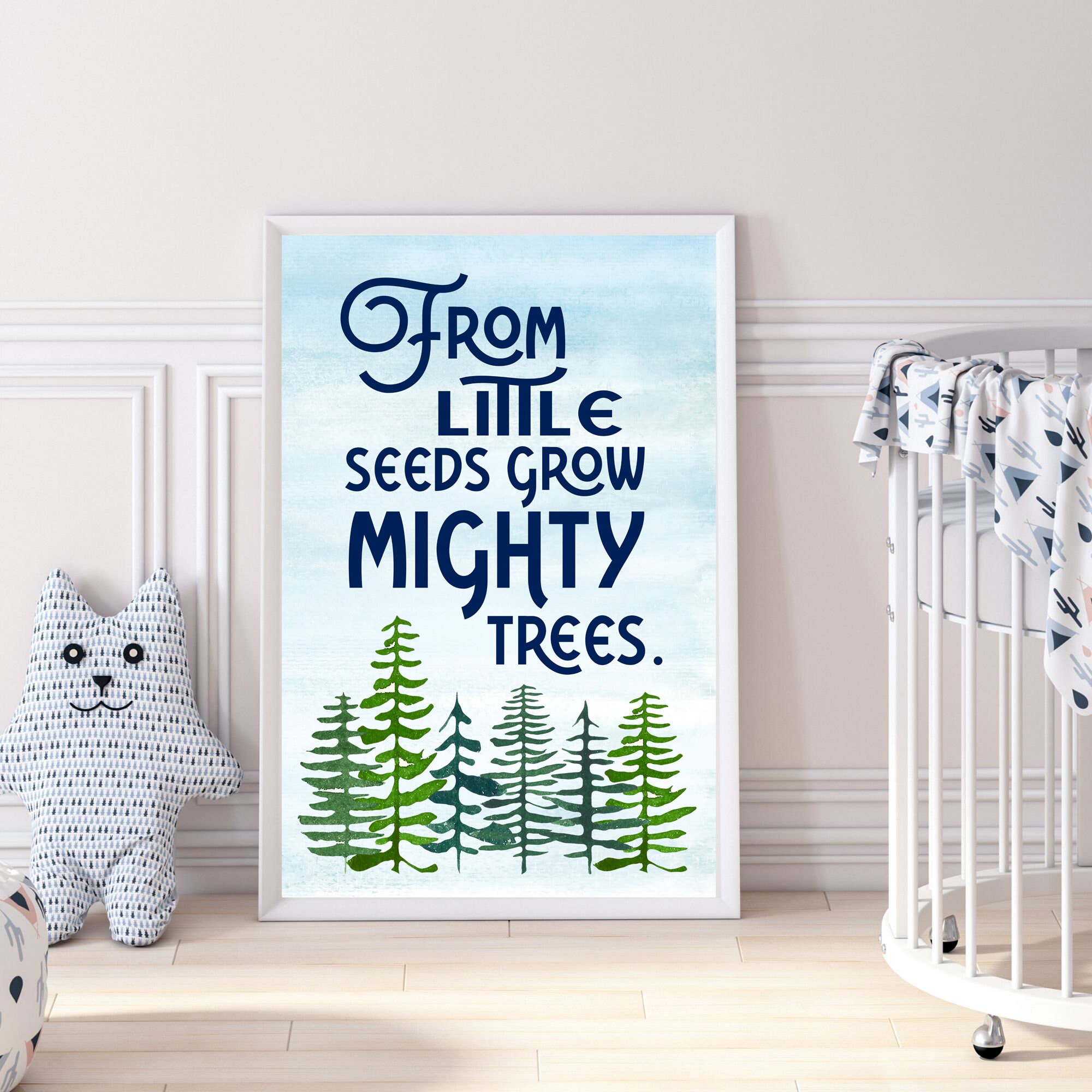From Little Seeds Grow Mighty Trees, Boys Playroom Nursery Wall Art ...