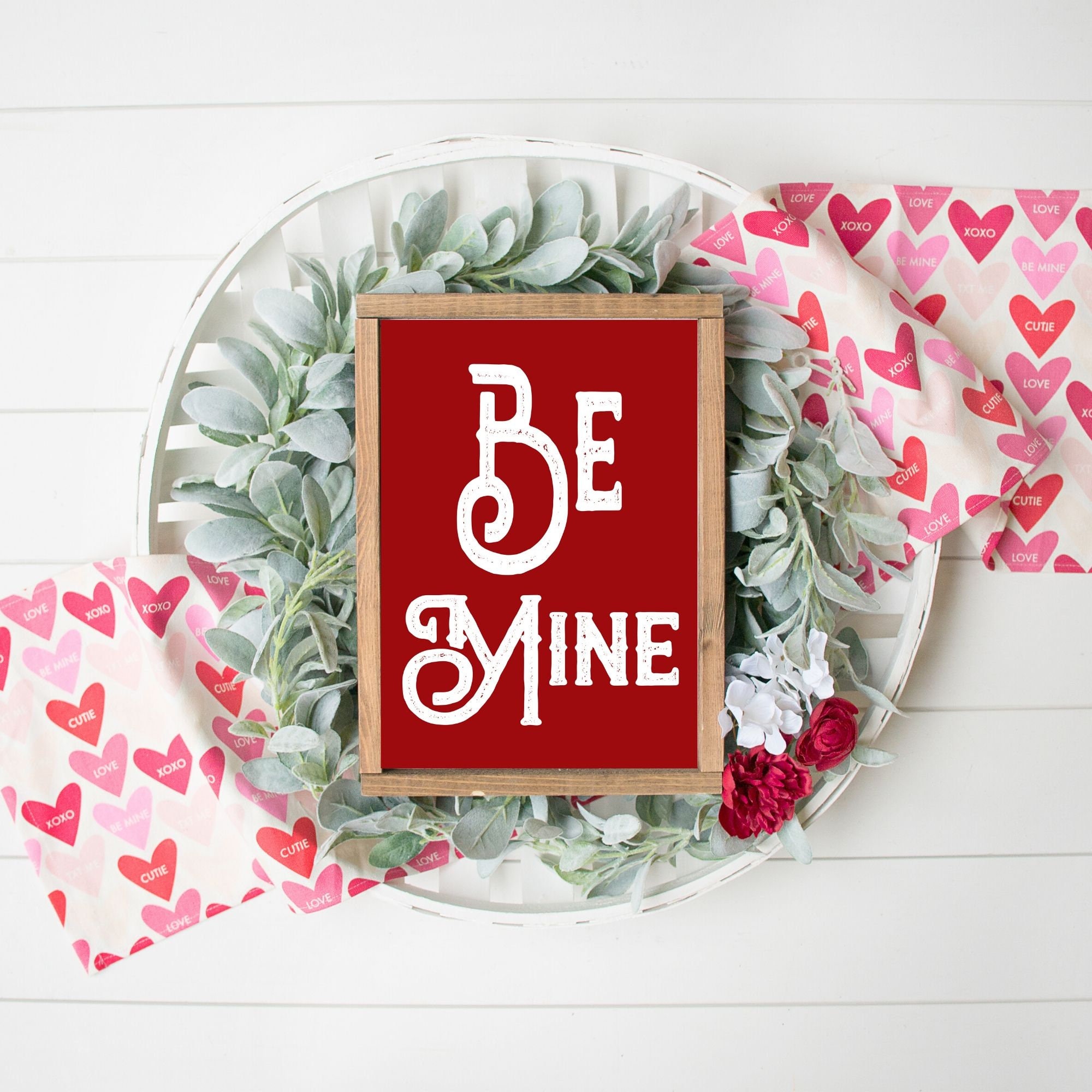 Be Mine Valentine's Day Sign, Wall Art Printable Picture, Farmhouse Art ...