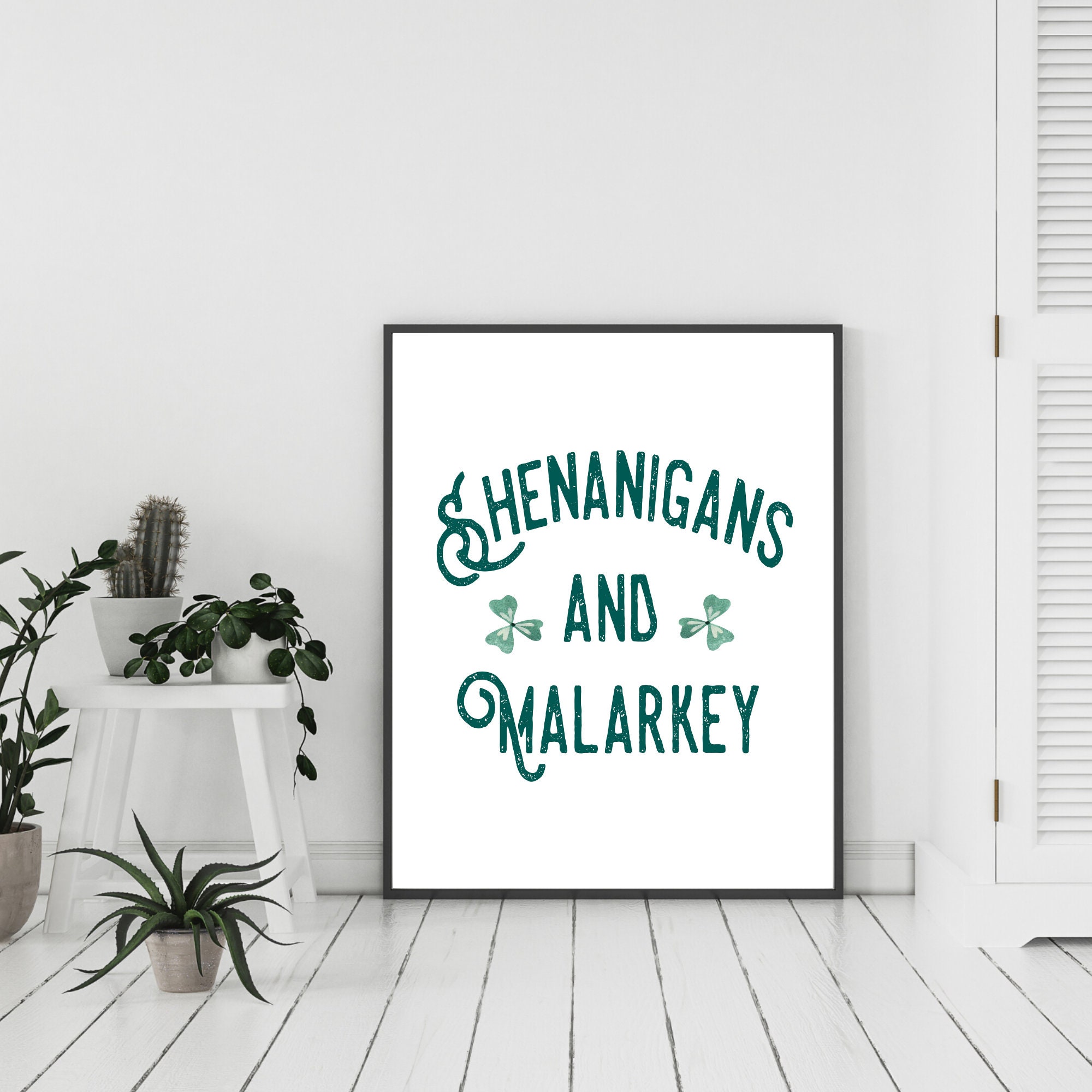Shenanigans and Malarkey Wall Art Printable Picture, Irish Farmhouse ...