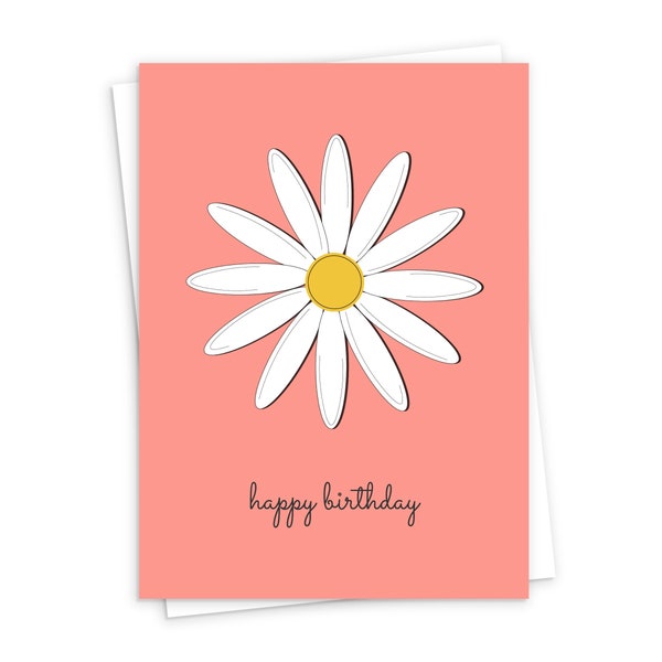 Daisy Happy Birthday Card - Etsy