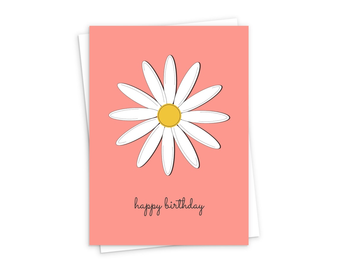 Happy Birthday Card, Happy Birthday Card for Her, Pink Birthday Card ...