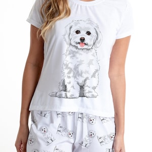 Maltese Pajama Set With Shorts for Women, Maltese Mom Gift Idea ...