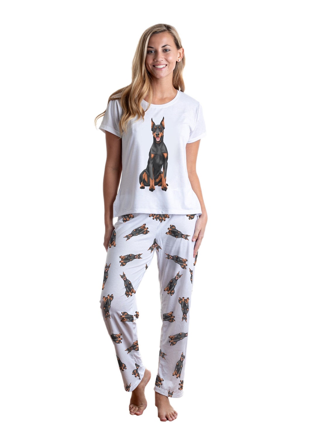 Doberman Pajama Set With Pants for Women Doberman, Doberman Pinscher ...
