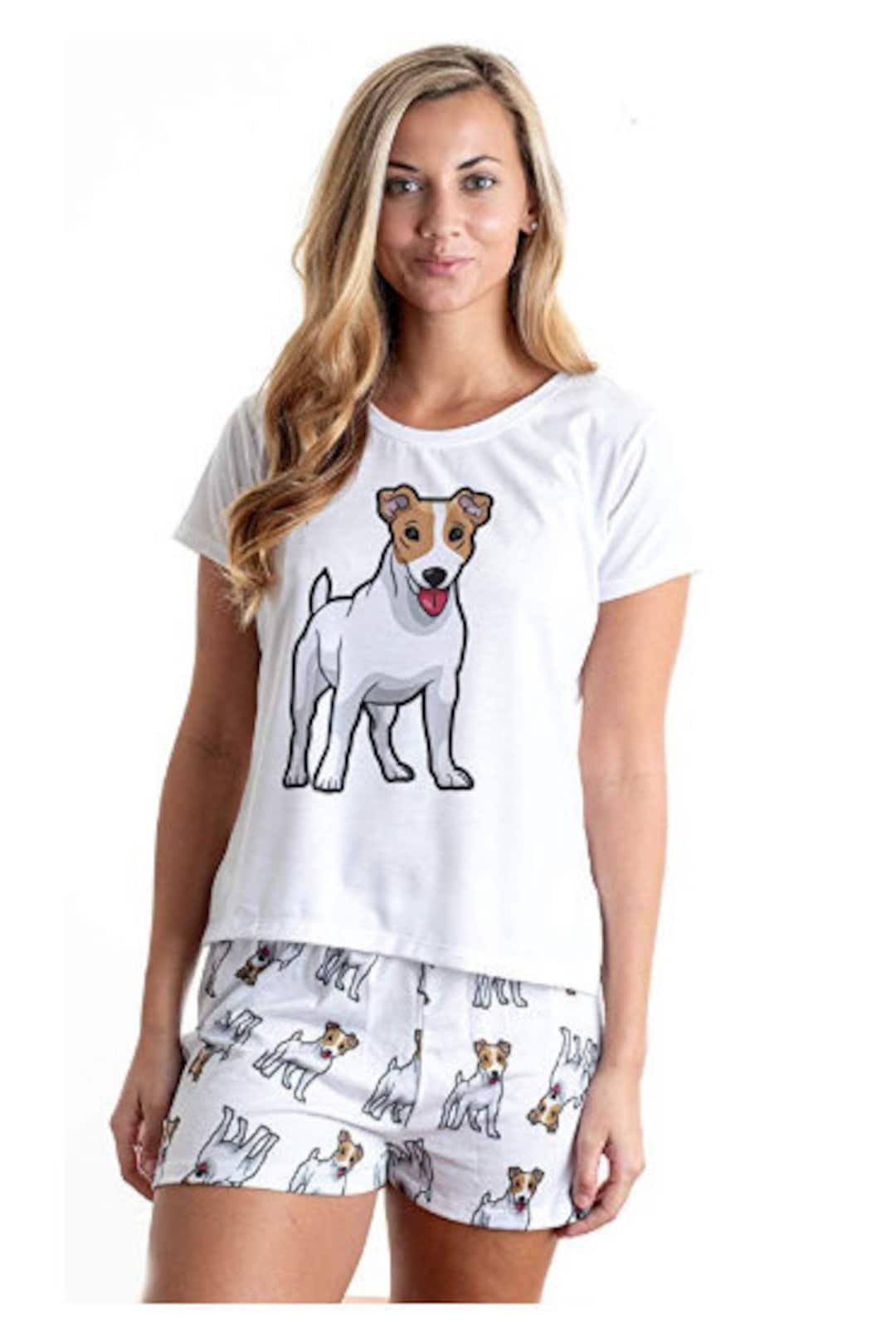 Jack Russell Terrier Pajama Set With Shorts for Women, Dog Pajamas for ...