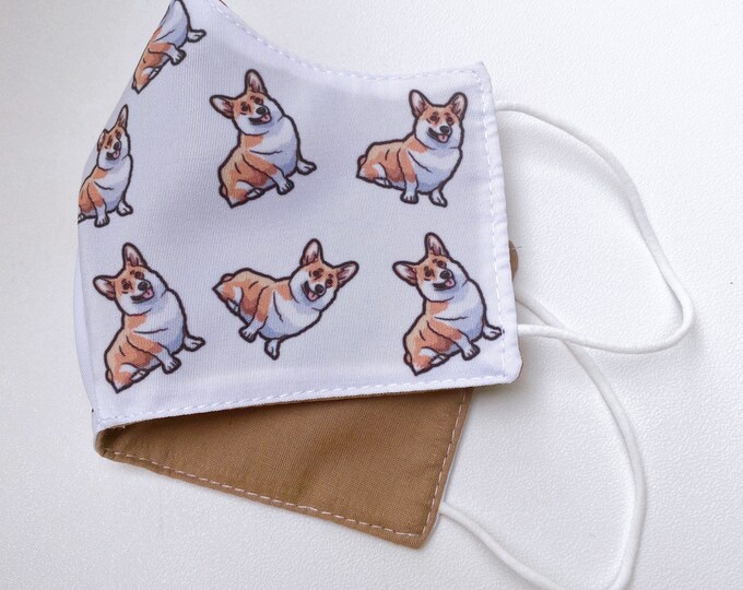 3 Layer Corgi Dog Face Mask for Dog Lovers Dog Face Mask - Etsy