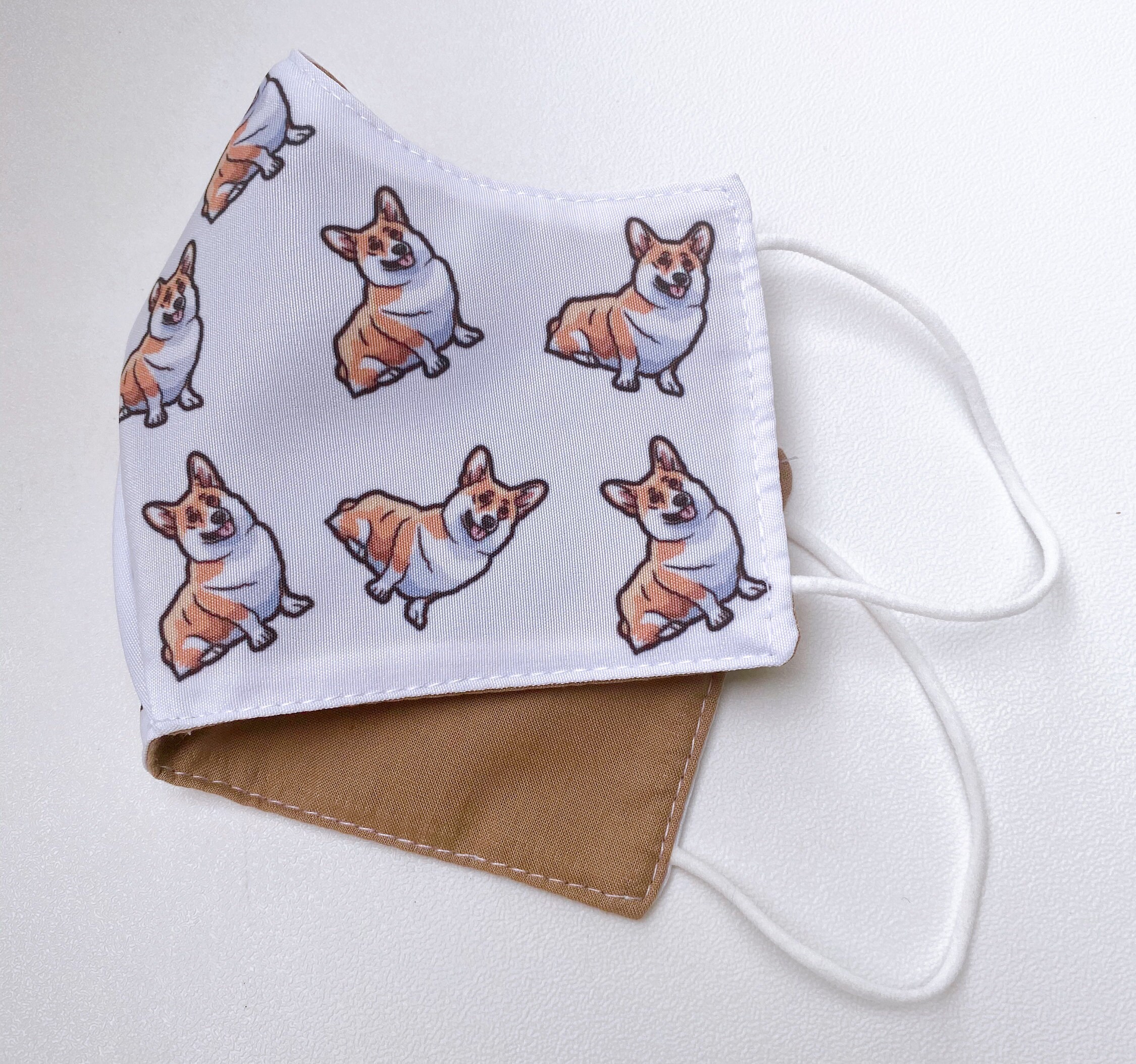 3 Layer Corgi dog face mask for dog lovers dog face mask | Etsy