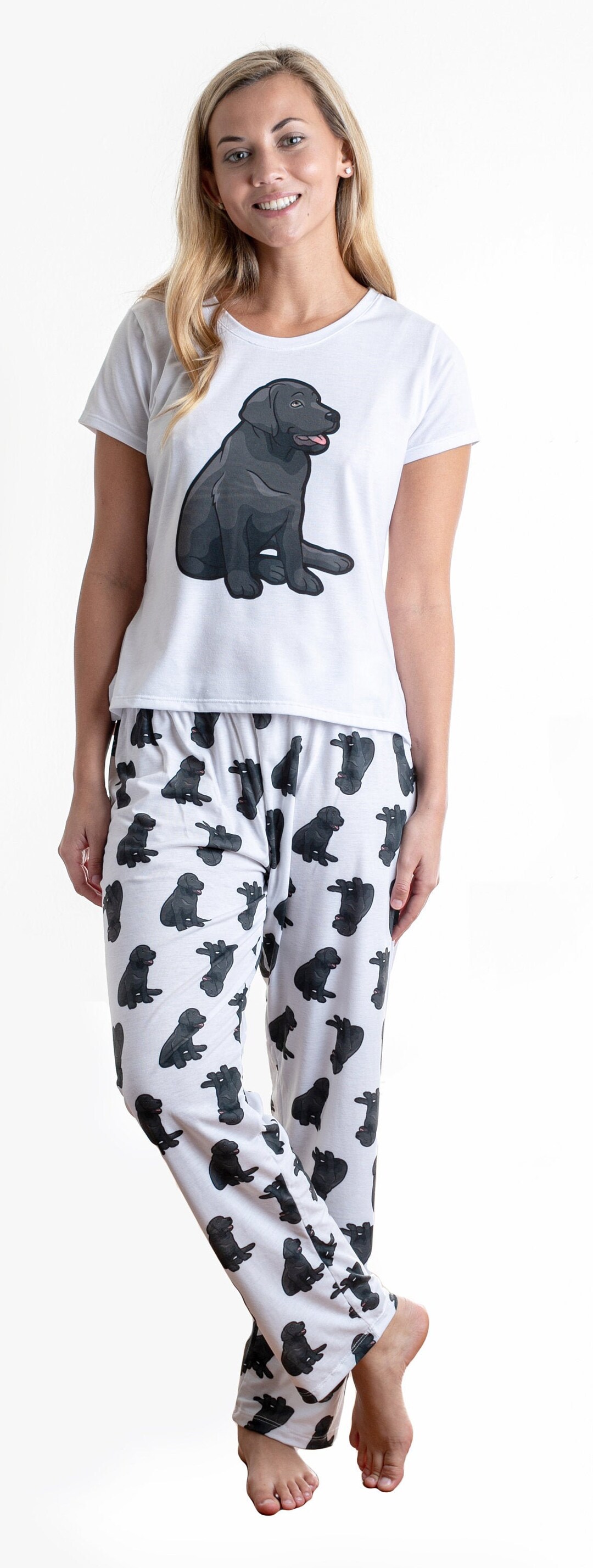 Dog Black Labrador Pajama Set With Pants for Women Lab - Etsy