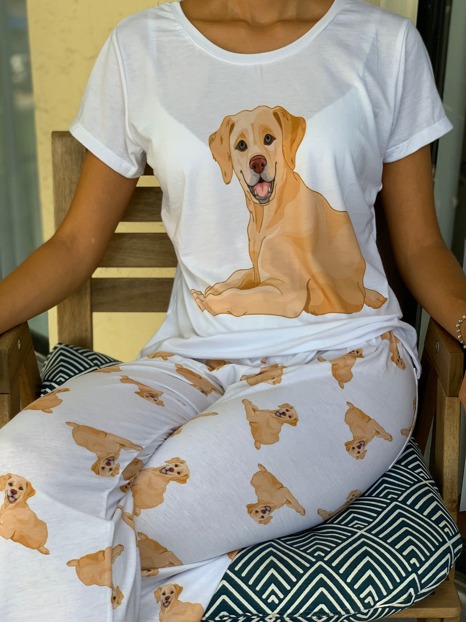 Dog Golden yellow Labrador pajama set with pants for women Lab | Etsy