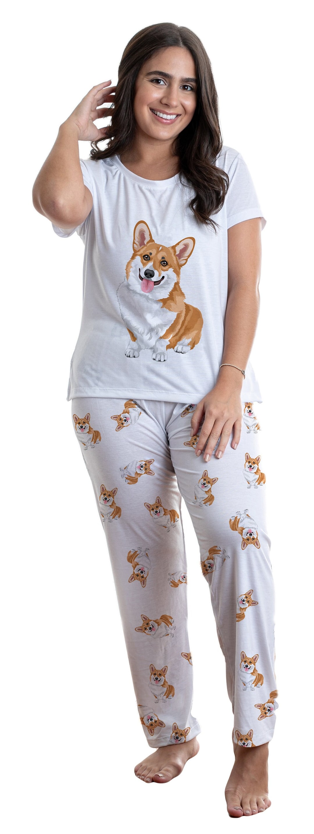 Corgi Pajama Set With Pants for Women, Pembroke Welsh Corgi Gift Idea ...