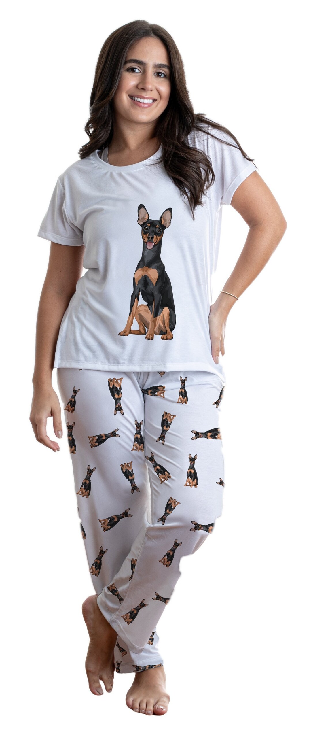 Pinscher Pajama Set With Pants for Women, Miniature Doberman Pinscher ...