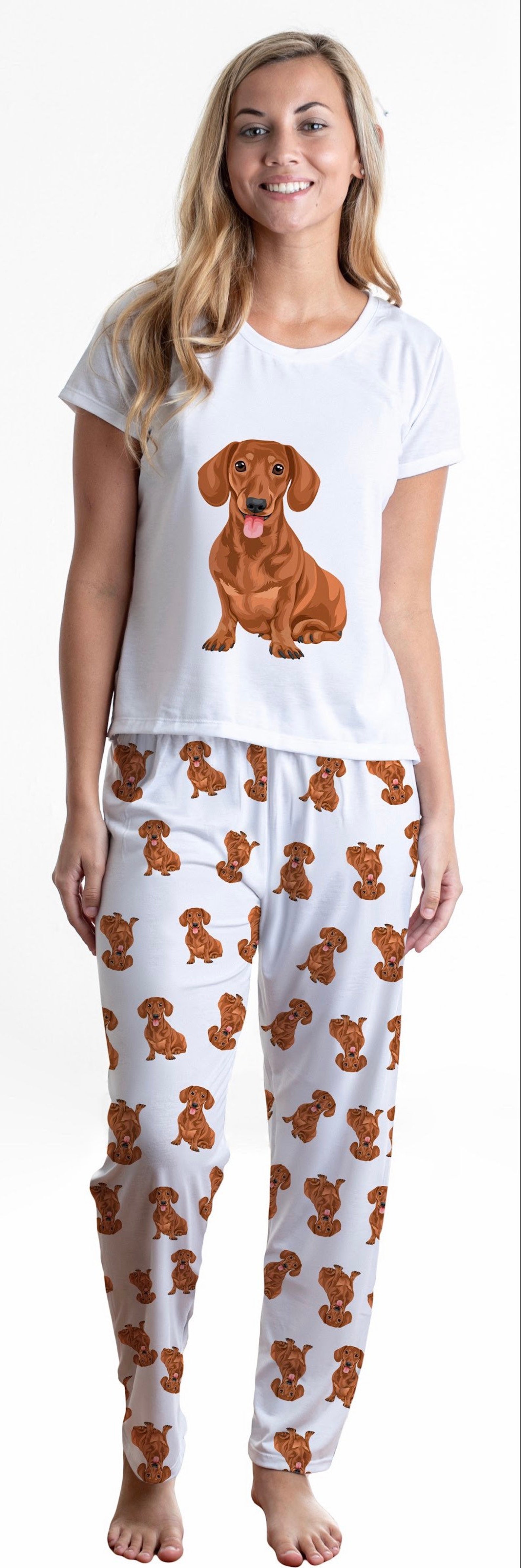Dog Dachshund Wiener Pajama Set With Pants for Women Sausage | Etsy