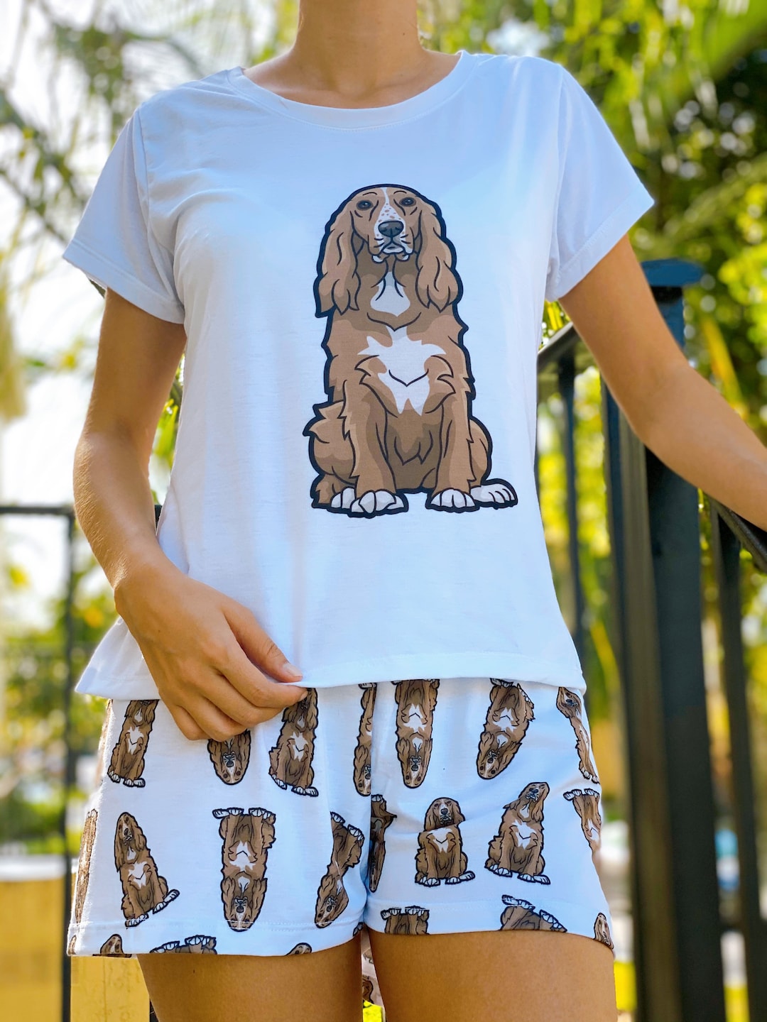 Springer Spaniel Pjs, Cocker Spaniel Pajama Set With Shorts for Women ...