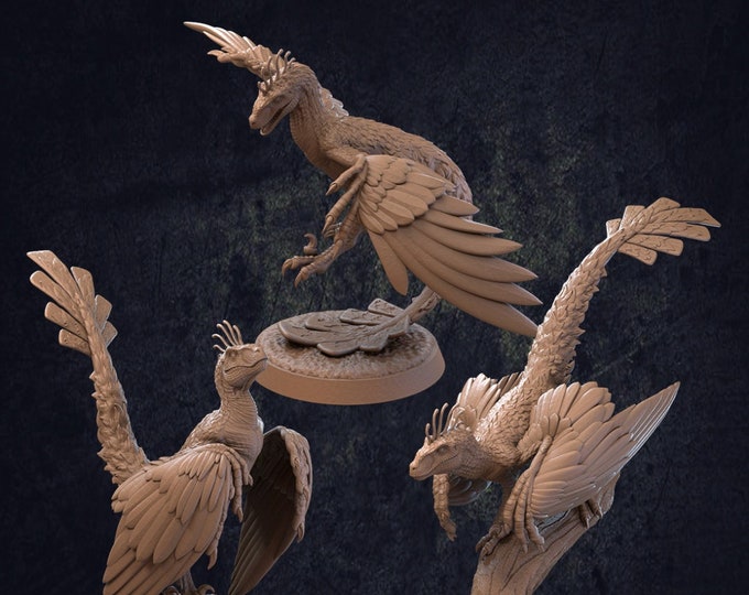 Feathered Raptors Dragon Trappers Lodge Savannah RESIN Fantasy Dnd RPG ...