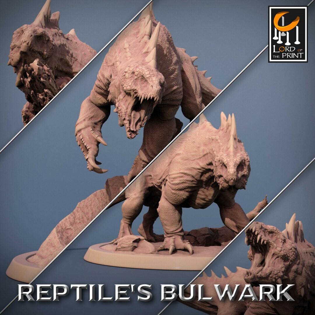 Crested Varan | Rescale Miniature | Reptile's Bulwark | RESIN | Fantasy ...