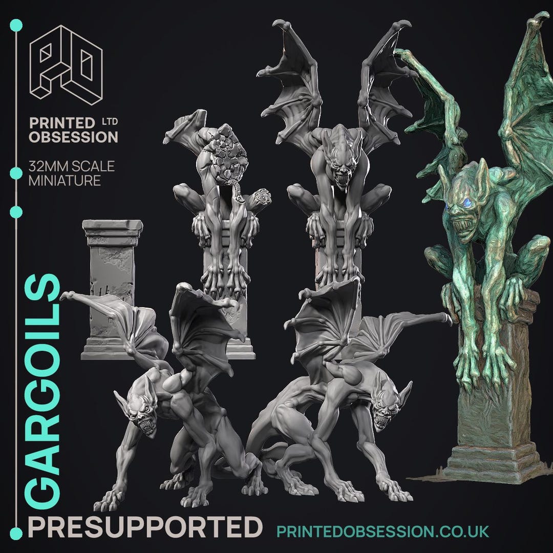 Gargoyles | Printed Obsession | Halloween Collection | Resin | Fantasy ...