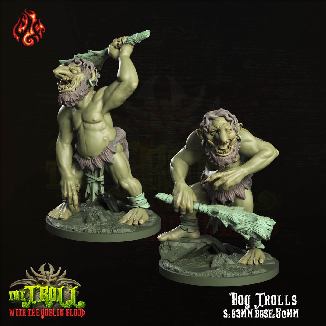 Bog Trolls Crippled God Foundry Troll With the Goblin Blood RESIN Fantasy Dnd RPG Tabletop ...