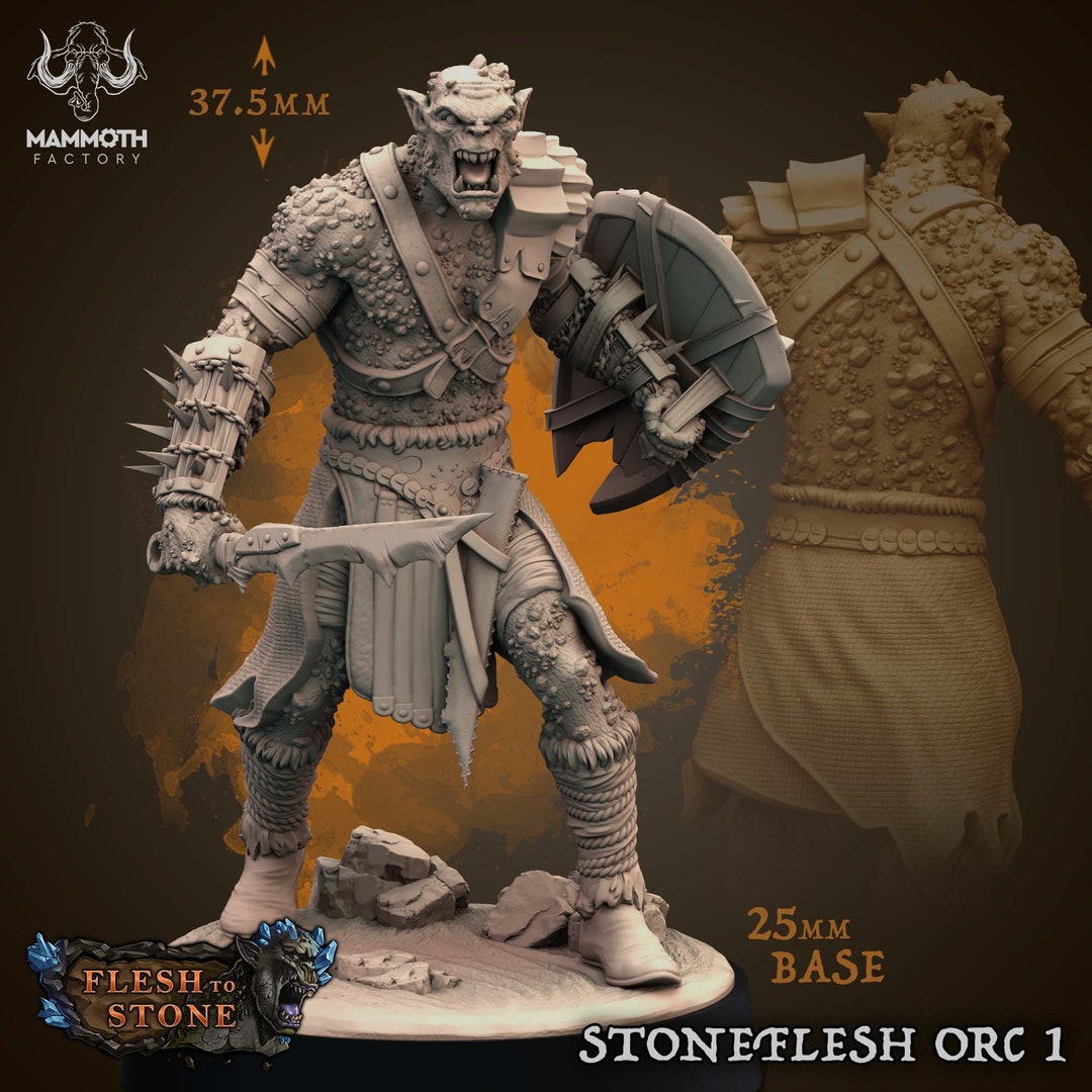 Stoneflesh Orcs | Mammoth Factory | Flesh to Stone | RESIN | Fantasy ...
