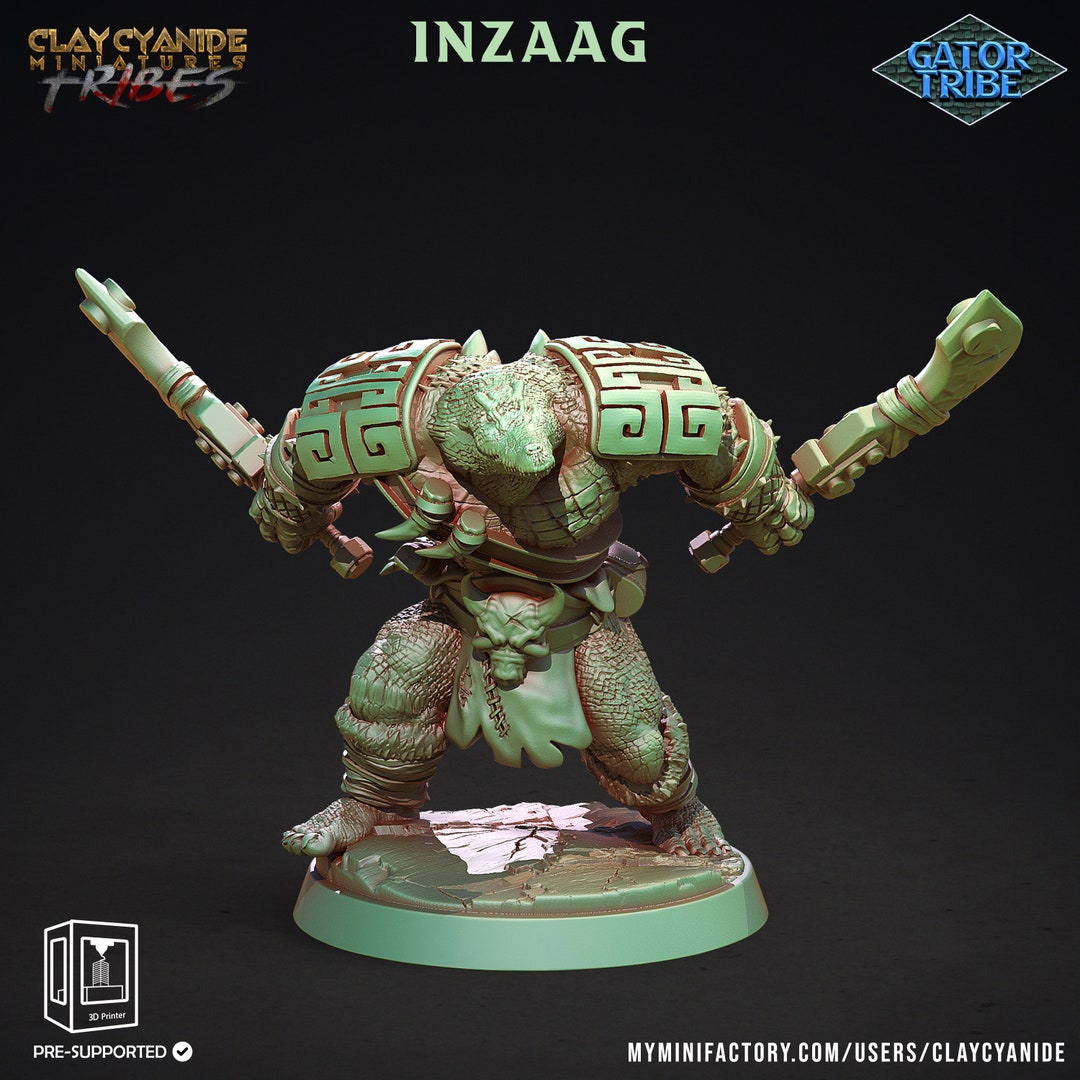 Herzog Claycyanide Gator Tribe RESIN Fantasy Dnd RPG Tabletop Gaming ...
