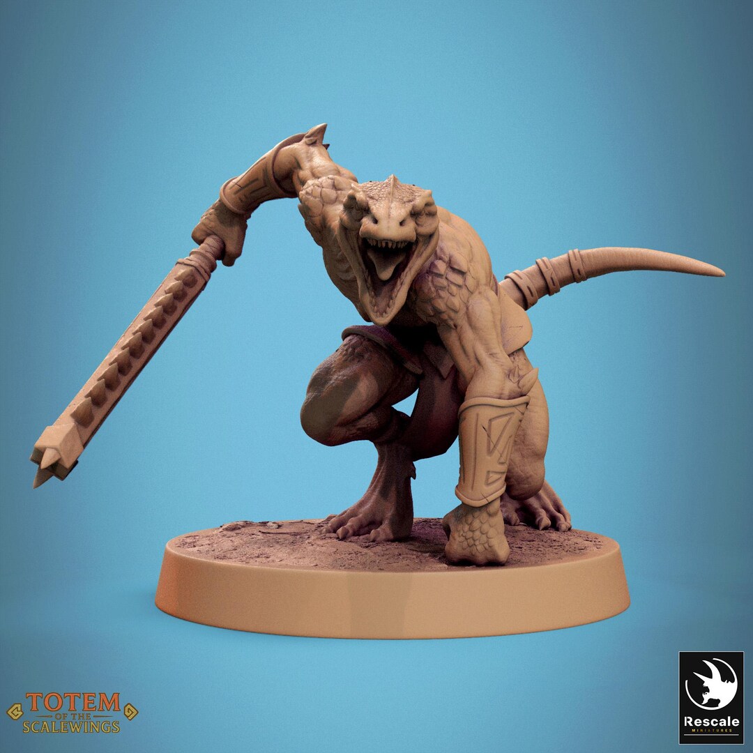 Lizardman Sneaky Murkborn Sword | Rescale Miniatures | Totem of the Scalewing | Dnd | RPG ...