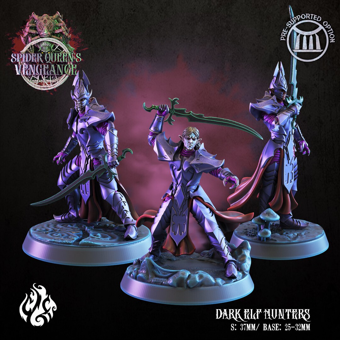 Dark Elf Hunters Cripple God Foundry Spider Queen's Vengeance RESIN ...