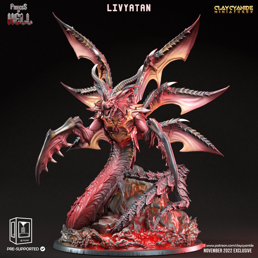 Livyatan Claycyanide Prince of Hell RESIN Fantasy Dnd RPG Tabletop ...