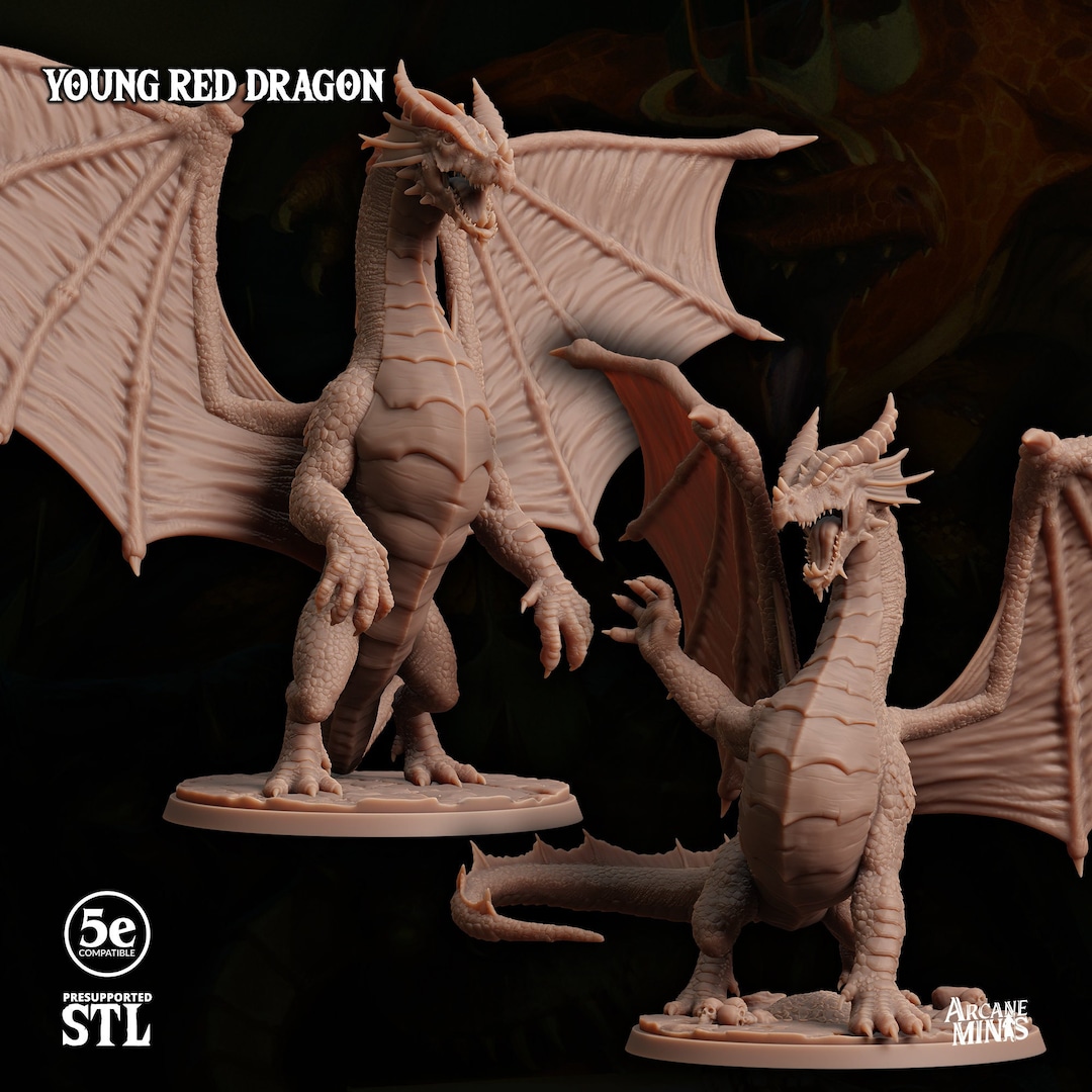 Young Red Dragon Arcane Minis Scales of Greed Pt 1 Fantasy Dnd RPG ...