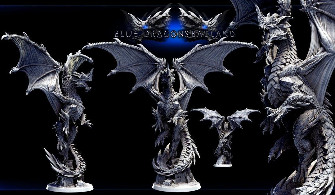Adult Blue Dragon | Mini Monster Mayhem | Blue Dragon Badland | RESIN ...