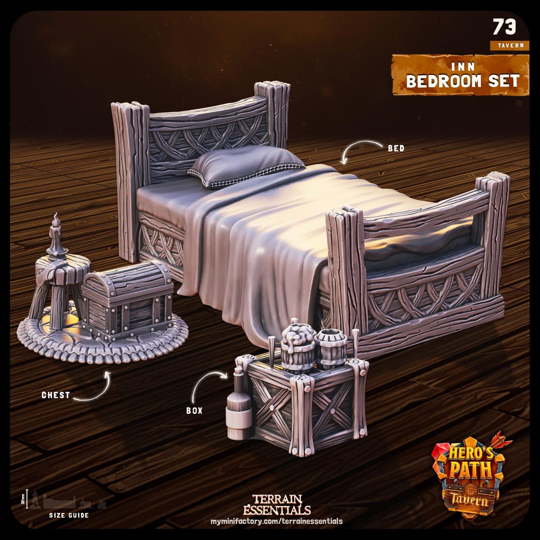Inn Bedroom Set | Terrain Essentials by Cast N Play | Tavern Terrain ...