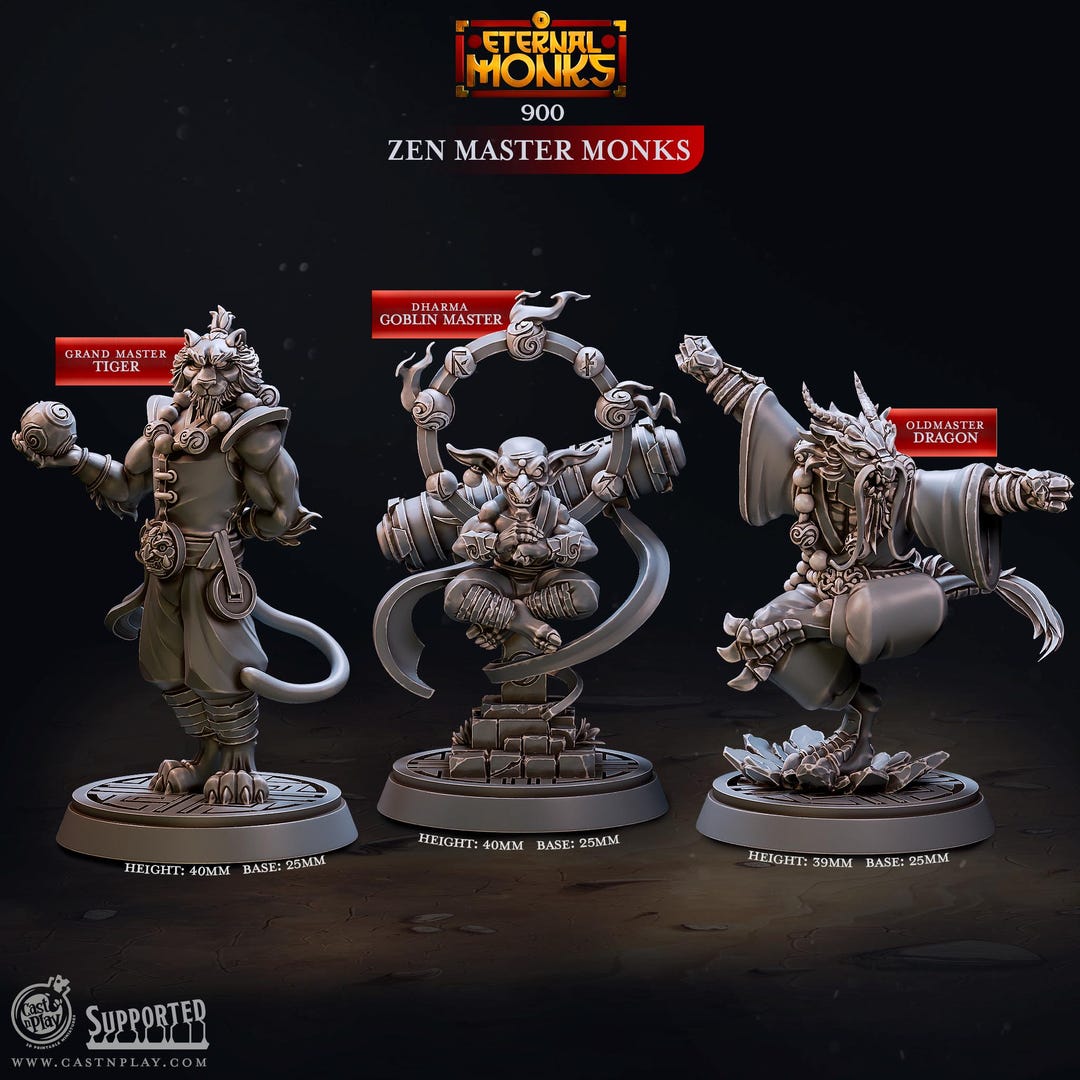 Zen Master Monks | Cast N Play | Eternal Monks | Npcs | RESIN | Fantasy ...