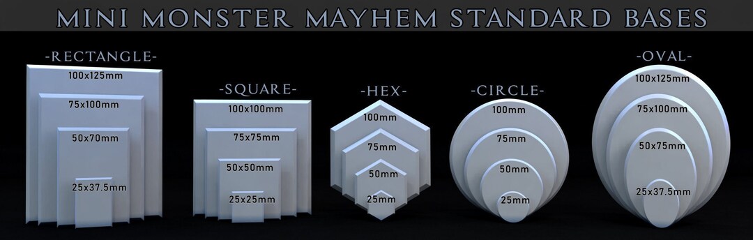 Plain Bases Mini Monster Mayhem RESIN Fantasy Dnd RPG Tabletop Gaming ...