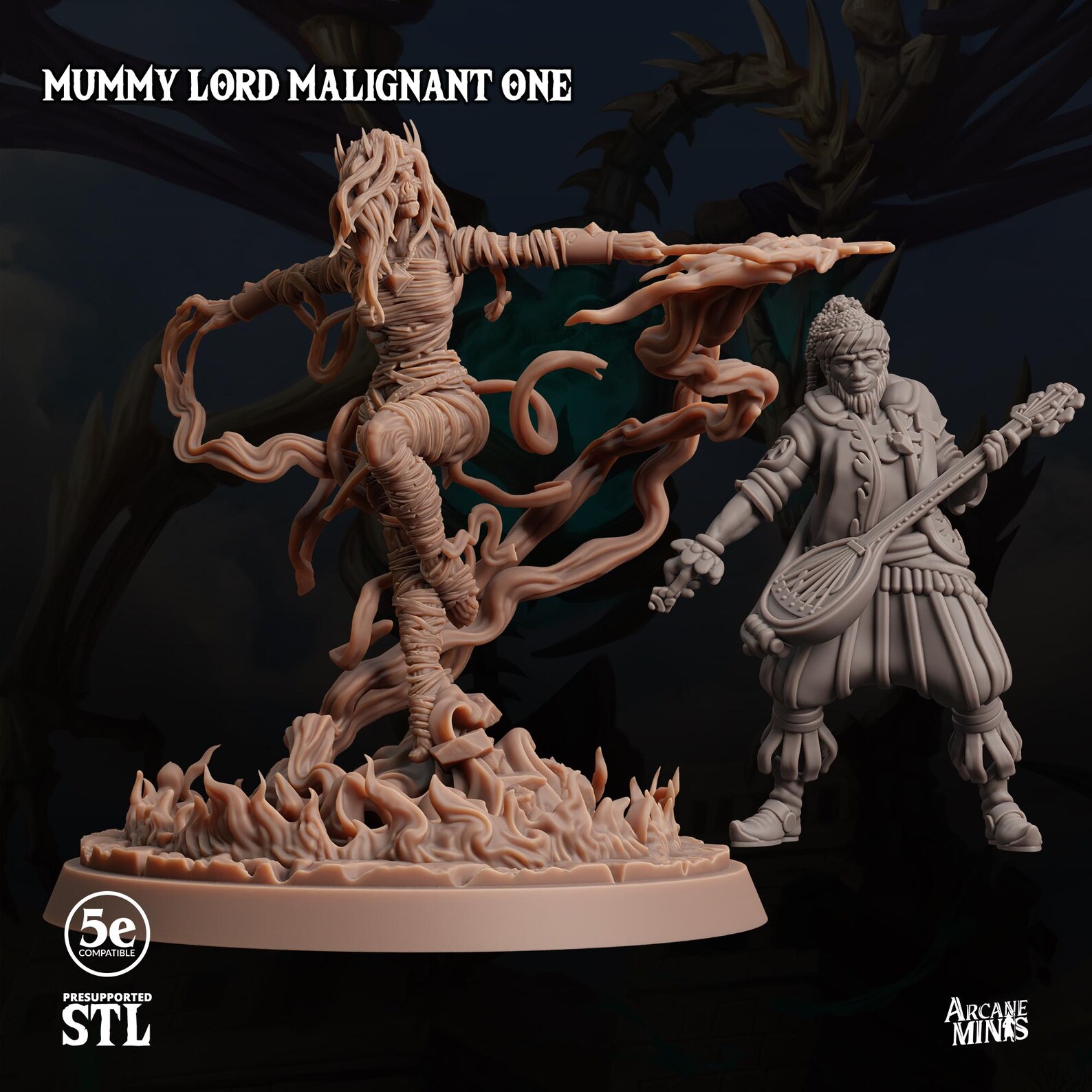 Mummy Lord Malignant One Arcane Minis Tomb of Extinction Fantasy Dnd ...