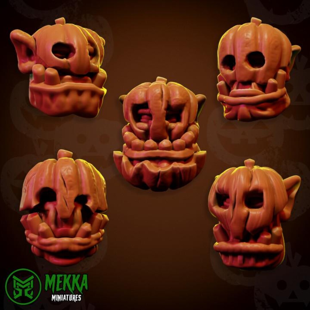 Orc Pumpkin Heads | Mekka Miniatures | Modular Orks | Resin | Fantasy ...