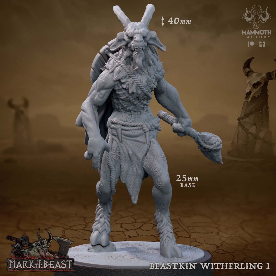 Beastkin Witherling Mammoth Factory Mark of the Beast RESIN Fantasy Dnd ...